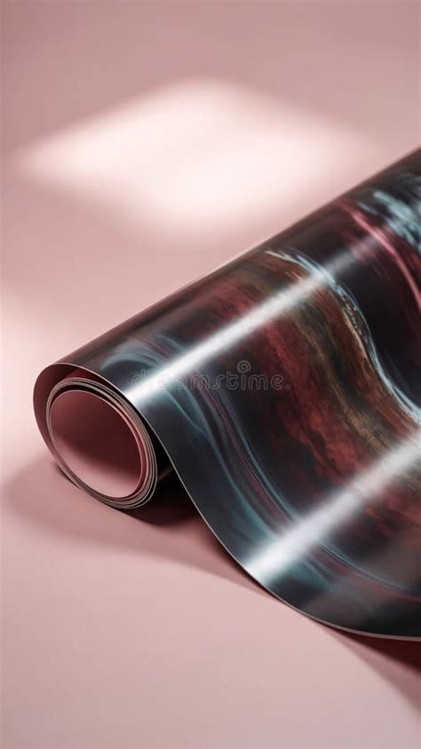Abstract Swirl Patterned Paper Roll On A Soft Pink Backdrop With Gentle Light Stock Illustration