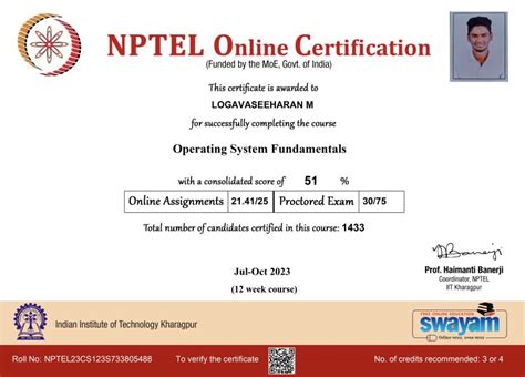 Logavaseeharan M On Linkedin Swayam Nptel Certification Iitkharagpur