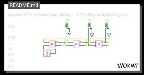 Counter On D Flip Flop Subtractive Wokwi Esp32 Stm32 Arduino Simulator