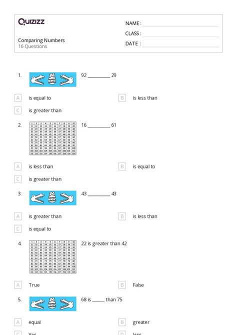 50 Comparing Fractions Worksheets For 1st Grade On Quizizz Free