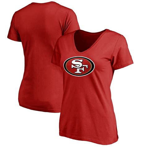 Nfl Pro Line San Francisco 49ers Womens Scarlet Primary Logo V Neck T
