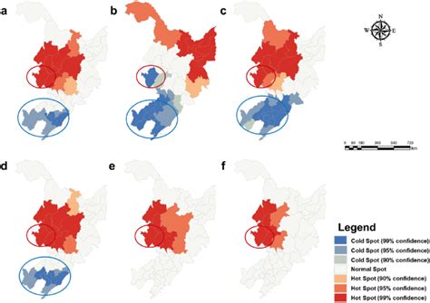 Spatial Distribution Of Cold And Hot Spots Of Agricultural Resources Download Scientific