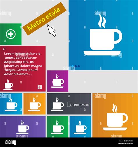 Coffee Icon Sign Buttons Modern Interface Website Buttons With Cursor