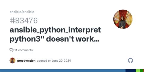 Ansiblepythoninterpreterusrbinenv Python3 Doesnt Work Anymore · Issue 83476 · Ansible