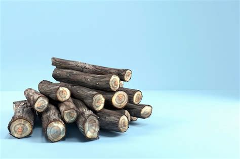 Free Photo 3d Rendering Of Wood Logs