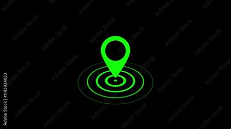 gps location pointer animated with radio wave location map pointer