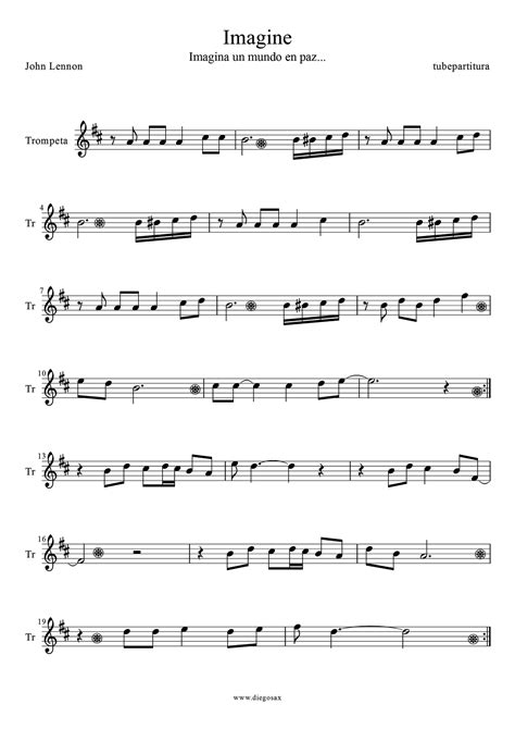 Tubescore Imagine By John Lennon For Trumpet Imagine For Trumpet Rock