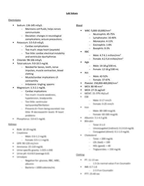 SOLUTION Ati Lab Values Study Guide Studypool