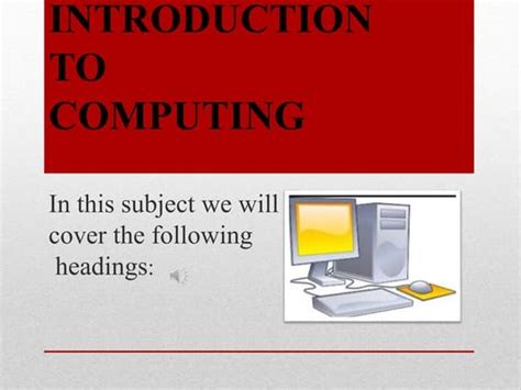 Lecture 1 Introduction To Computing Ppt