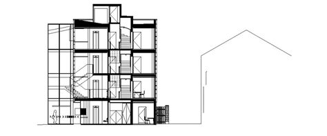 Multi Story Residential Building Main Section Cad Drawing Details Dwg File