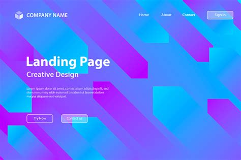 방문 페이지 템플릿 기하학적 모양의 추상적 디자인 트렌디 한 블루 그라데이션 광대한에 대한 스톡 벡터 아트 및 기타 이미지 광대한 그라데이션 기울어진 Istock