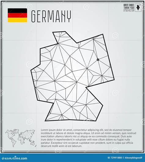 Germany Map In Geometric Polygonal Style Polygonal Abstract World Map