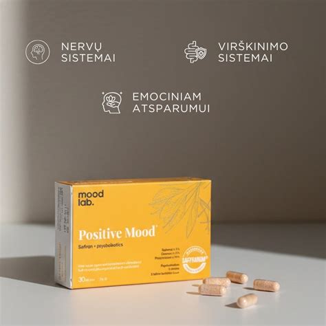 Maisto Papildas Su šafranu Ir Probiotikais Positive Mood