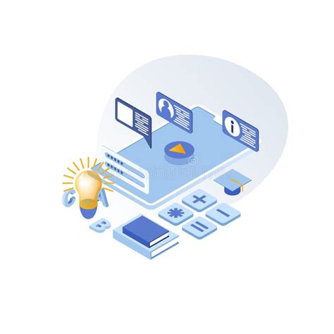 Modern Isometry Design Isometric Concept Of Online Education For