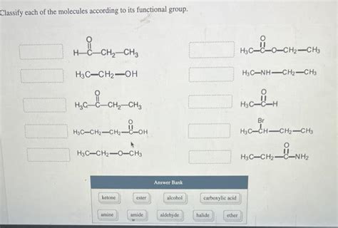 Solved Classify Each Of The Molecules According To Its Chegg