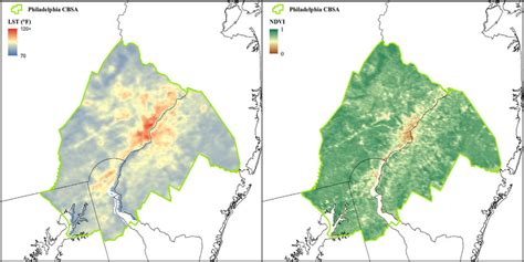 Average July MODIS LST Left And NDVI Right For 2003e2013 Download Scientific Diagram