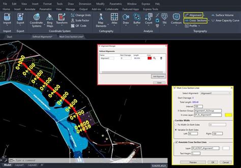 Define Alignment And Mark Chainage Along A Polyline In Spcad Cadomation