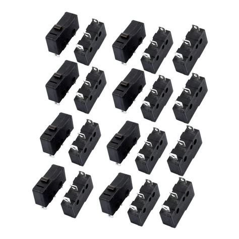 20pcs Ac250 125v 5a 3p Momentary Push Button Actuator Micro Switch Black Kw12 0 Walmart Ca
