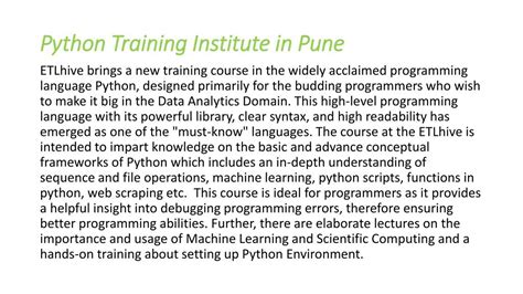 ppt python training in pune powerpoint presentation free download