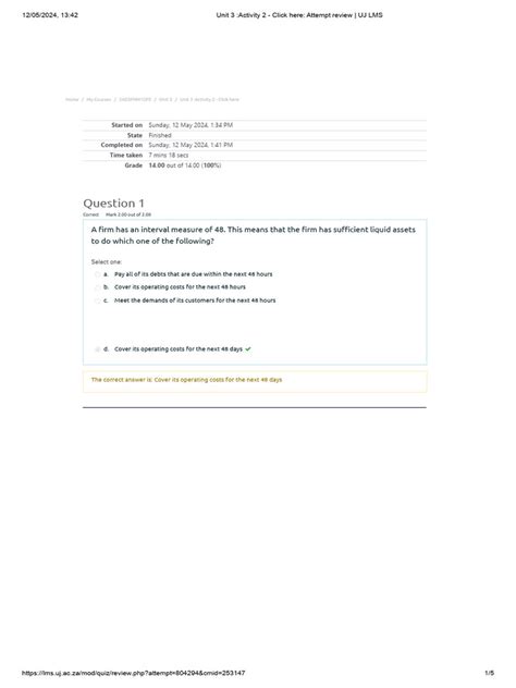 Unit 3 Activity 2 Click Here Attempt Review Uj Lms Pdf Debt