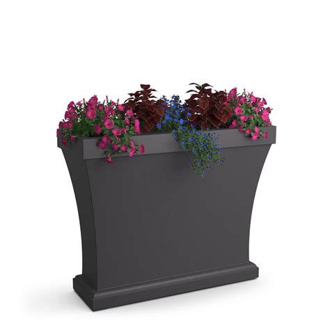 Mayne Bordeaux 40 In Graphite Grey Polyethylene Trough Planter 8890