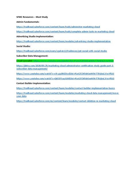 Sfmc Resources Pdf Career And Growth Business