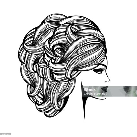 아름다움과 헤어 살롱 벡터 일러스트입니다 우아한 메이크업과 세련 된 물결 모양의 헤어 스타일과 아름 다운 여자 긴 머리에 대한 스톡 벡터 아트 및 기타 이미지 Istock