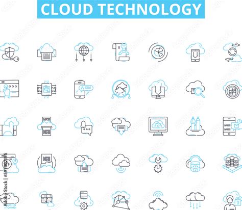 Cloud Technology Linear Icons Set Scalability Virtualization