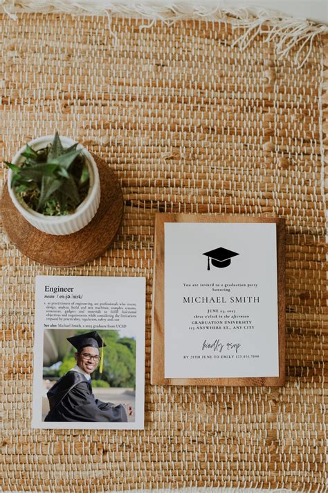 Engineer Graduation Party Invitation Template Engineering Graduate