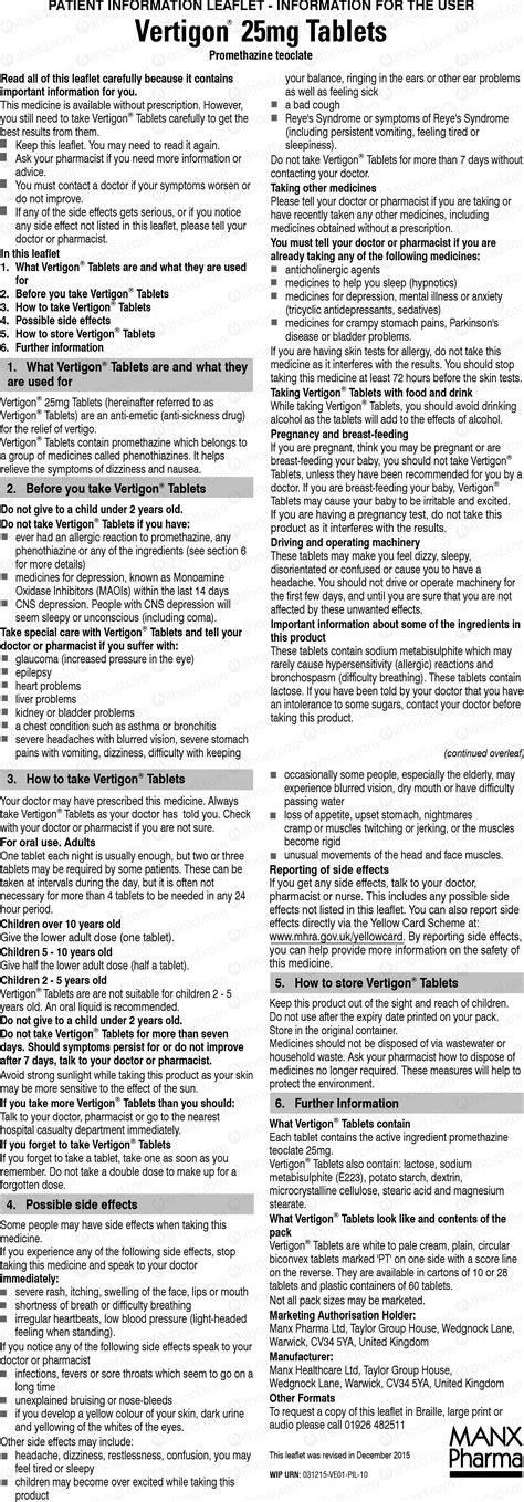 Vertigon 25mg Tablets 28 Buy Online At Best Prices