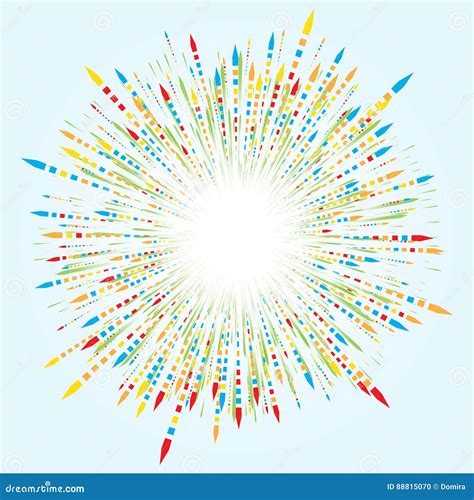 Festive Fireworks From Multicolored Arrows Effect Power Explosion Illustration Holiday Design