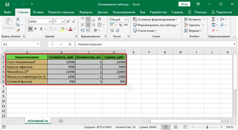 Как скопировать и вставить таблицу в Экселе