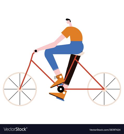Man Riding Bicycle Royalty Free Vector Image VectorStock