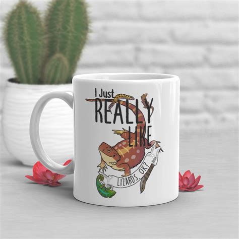 Funny Lizard Coffee Mug Cute Reptile T Bearded Dragon Etsy
