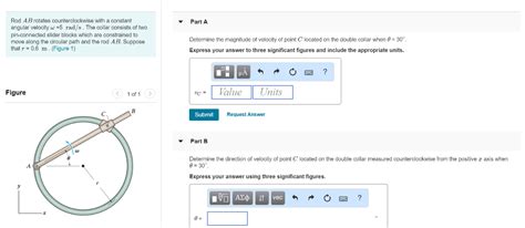 Solved Rod Abrotates Counterclockwise With A Constant