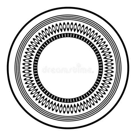 Abstract Radial Circular Pattern For Decorative Round Frame Stock Vector Illustration Of Black