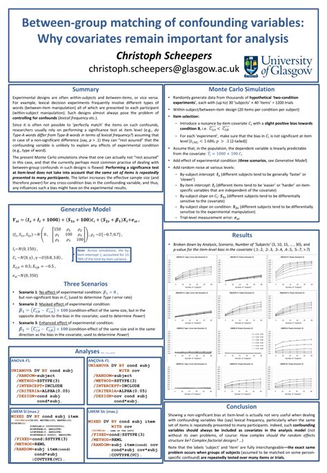 Pdf Between Group Matching Of Confounding Variables Why Covariates