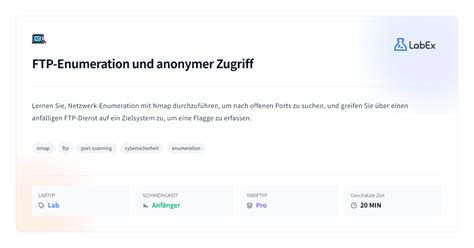 Lab Ports Scannen Und Auf Ftp Mit Nmap Zugreifen Labex