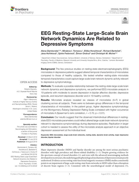 Pdf Eeg Resting State Large Scale Brain Network Dynamics Are Related