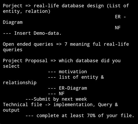 Solved Project Real Life Database Design List Of Entities