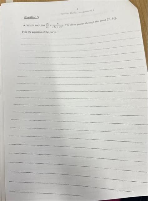 Solved Question S Find The Equation Of The Curve Chegg Com