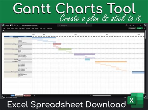 automatic gantt chart generator simple to use excel gantt chart creation etsy