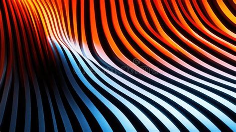 Abstract Wavy Lines In Vibrant Colors Create A Dynamic Visual Effect Stock Illustration