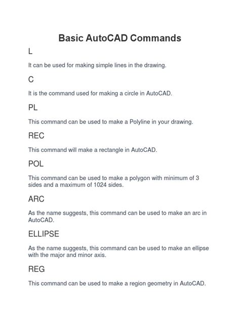 Basic Autocad Commands Pdf