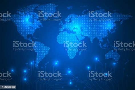 World Communication And Digital Binary Code Abstract Background Stock