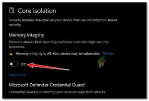 Enable Or Disable Core Isolation Memory Integrity In Windows