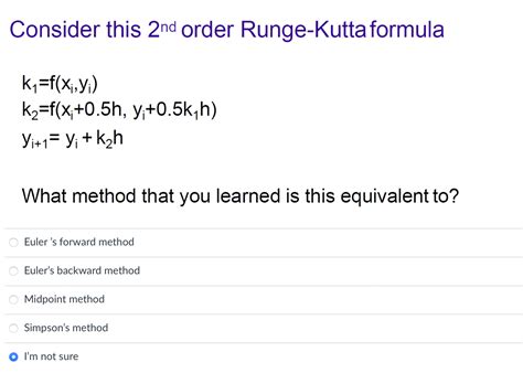 solved consider this 2nd order runge kutta formula