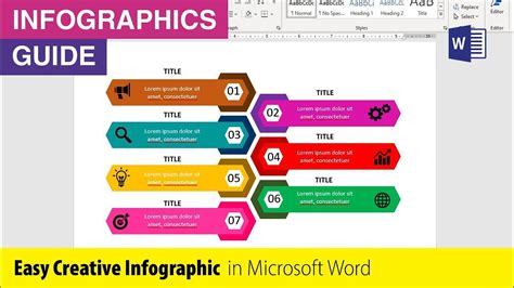 Ms Word Tutorial Easy Creative Concept Infographic