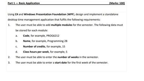 Solved Using C And Windows Presentation Foundation Wpf