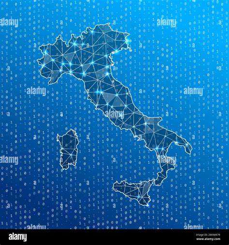 Network Map Of Italy Country Digital Connections Map Technology Internet Network